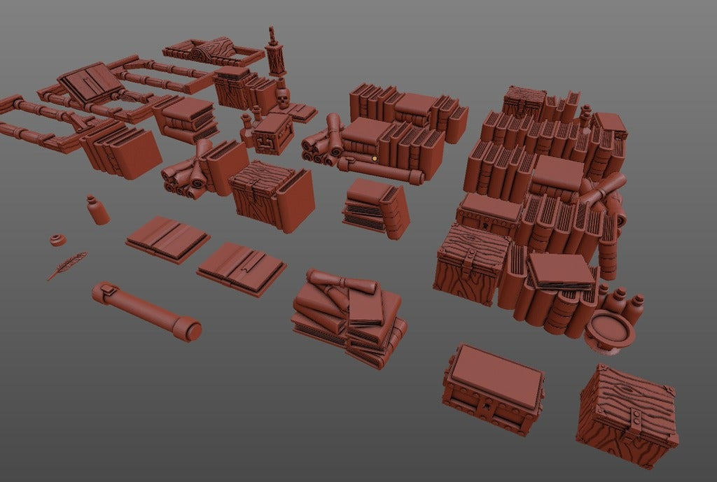 Free STL file Modular Shelves - Library & Study Decor - 28mm Gaming ...