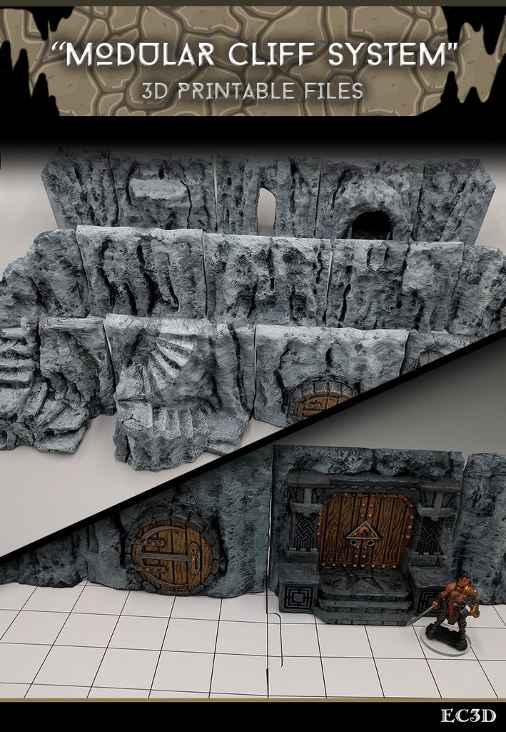 Free STL file Modular Cliffs - 28mm gaming - Sample Items 🎲・Object to ...