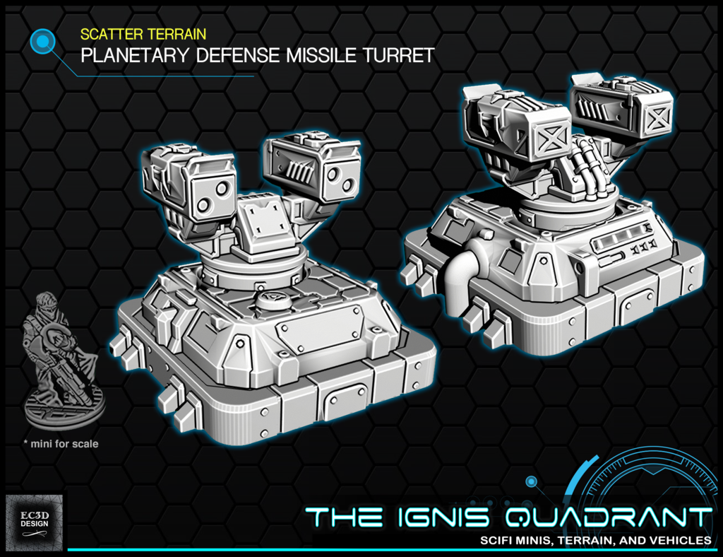 Free STL file Planetary Missile Defense Turret - Tabletop Gaming - The ...