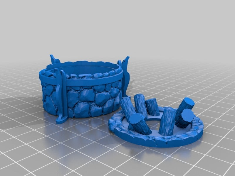 Free STL file Large Stone Brazier / Bonfire - Tea Light - 28mm gaming 🫖 ...