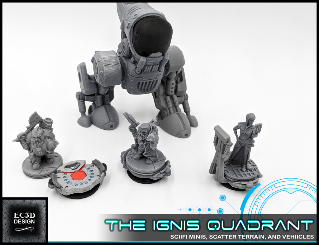 Free STL file Hoverboards - 28-32mm gaming - The Ignis Quadrant・3D ...