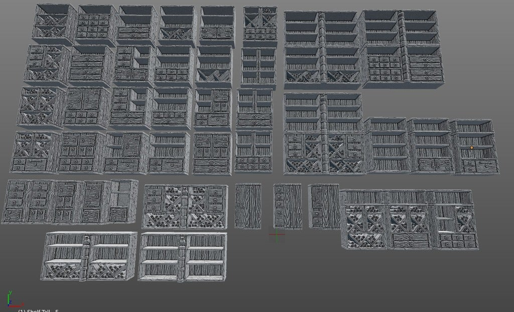 Free STL file Modular Shelves - Library & Study Decor - 28mm Gaming ...