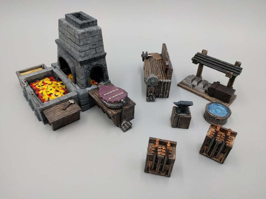 Free STL file Blacksmith Forge and Workshop - 28mm gaming - Sample ...