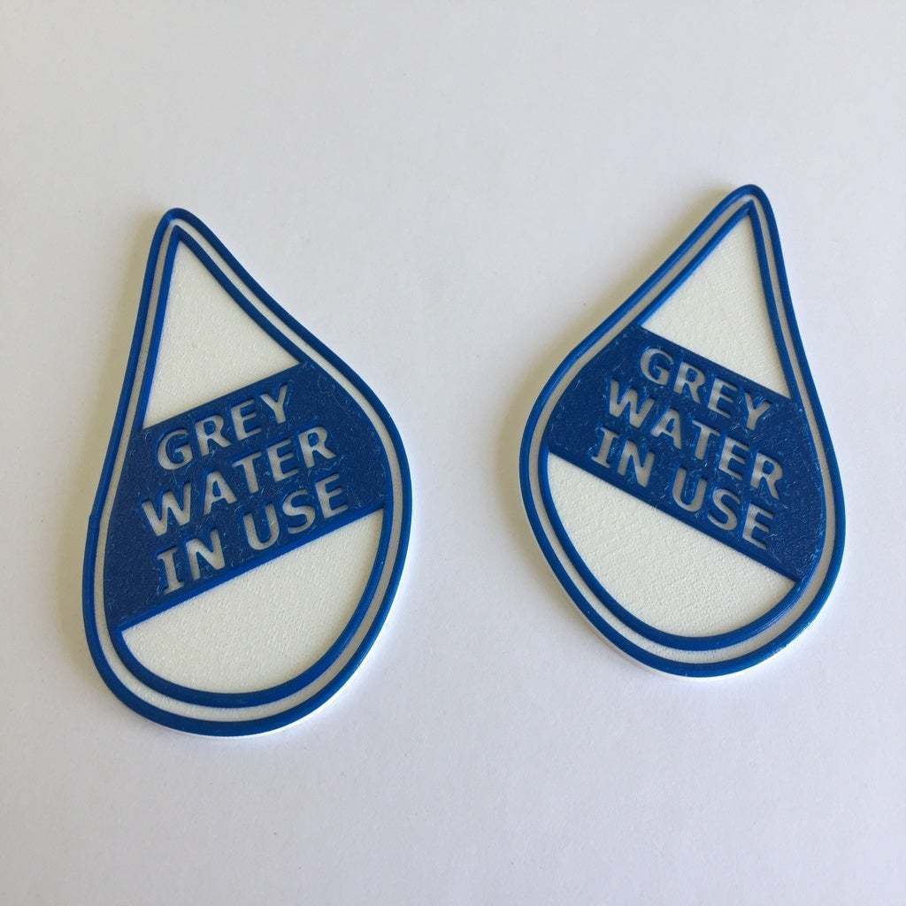 Download free GCODE file Grey Water in Use Sign • 3D printing design ...