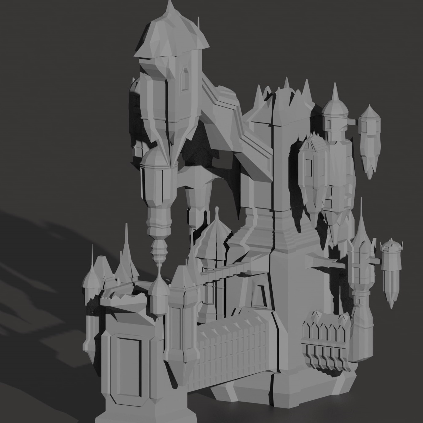 3D file Dracula's Castle Low Poly 🏰・3D print model to download・Cults