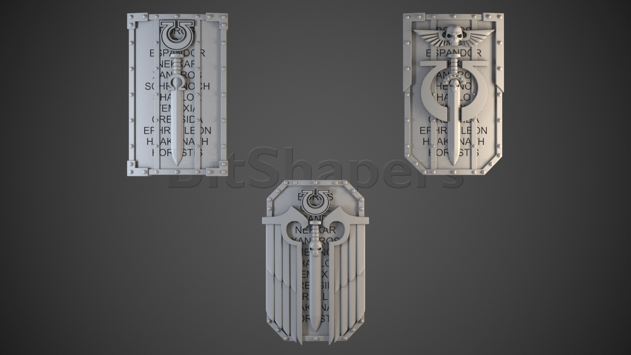 OBJ file Superb Marines Tower Shields・3D printable model to download・Cults