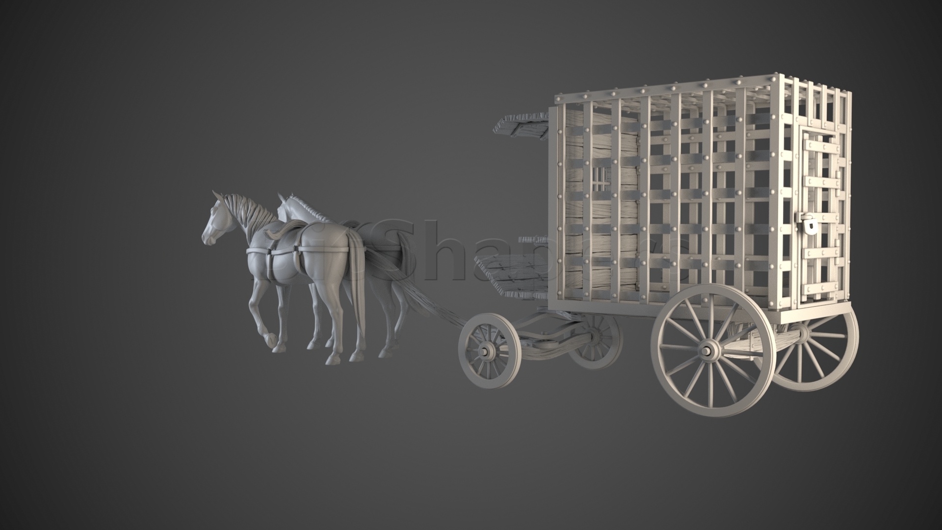 OBJ file Slave Wagon Jail Cart 🛒・3D printing idea to download・Cults