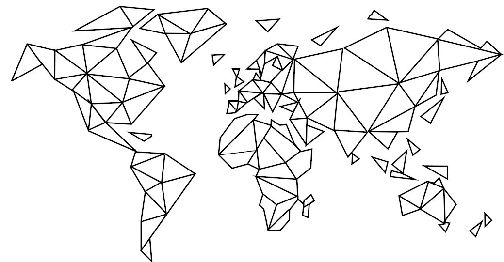 Descargar archivo STL Geometric world map (Mapa mundi geométrico ...