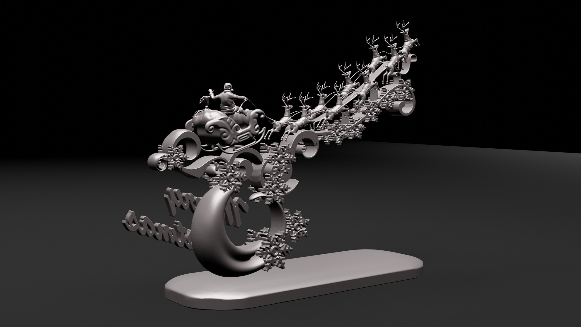 STL file santa claus and derr - 3d printing 🎅・3D printable model to ...