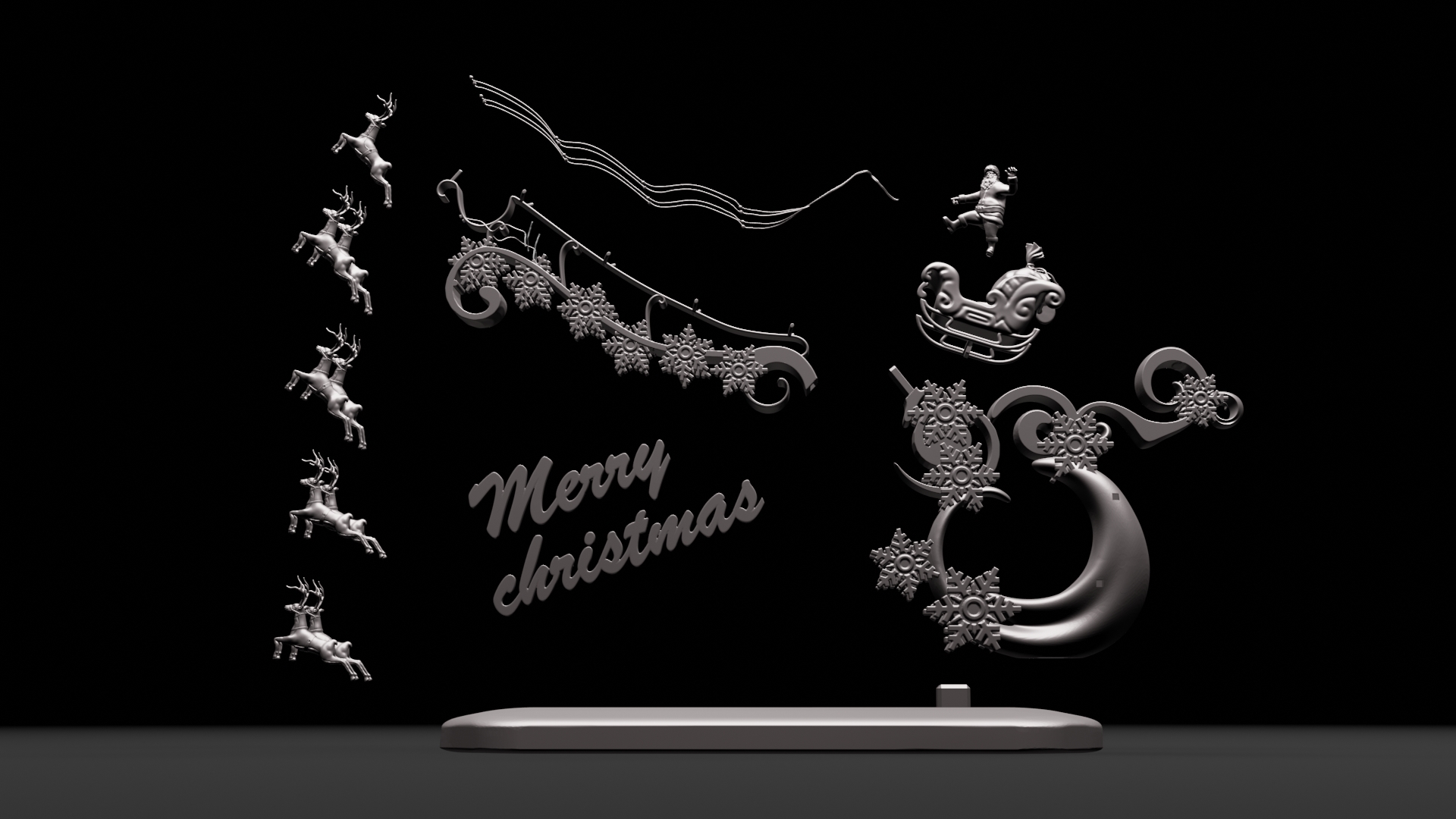 STL file santa claus and derr - 3d printing 🎅・3D printable model to ...