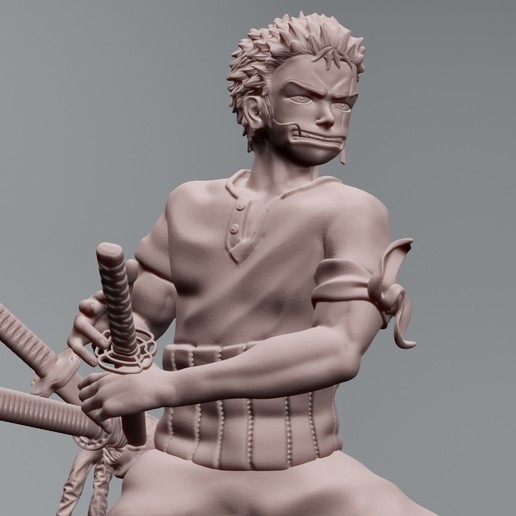 Download STL file Roronoa Zoro one piece - 3D printable • Object to 3D ...
