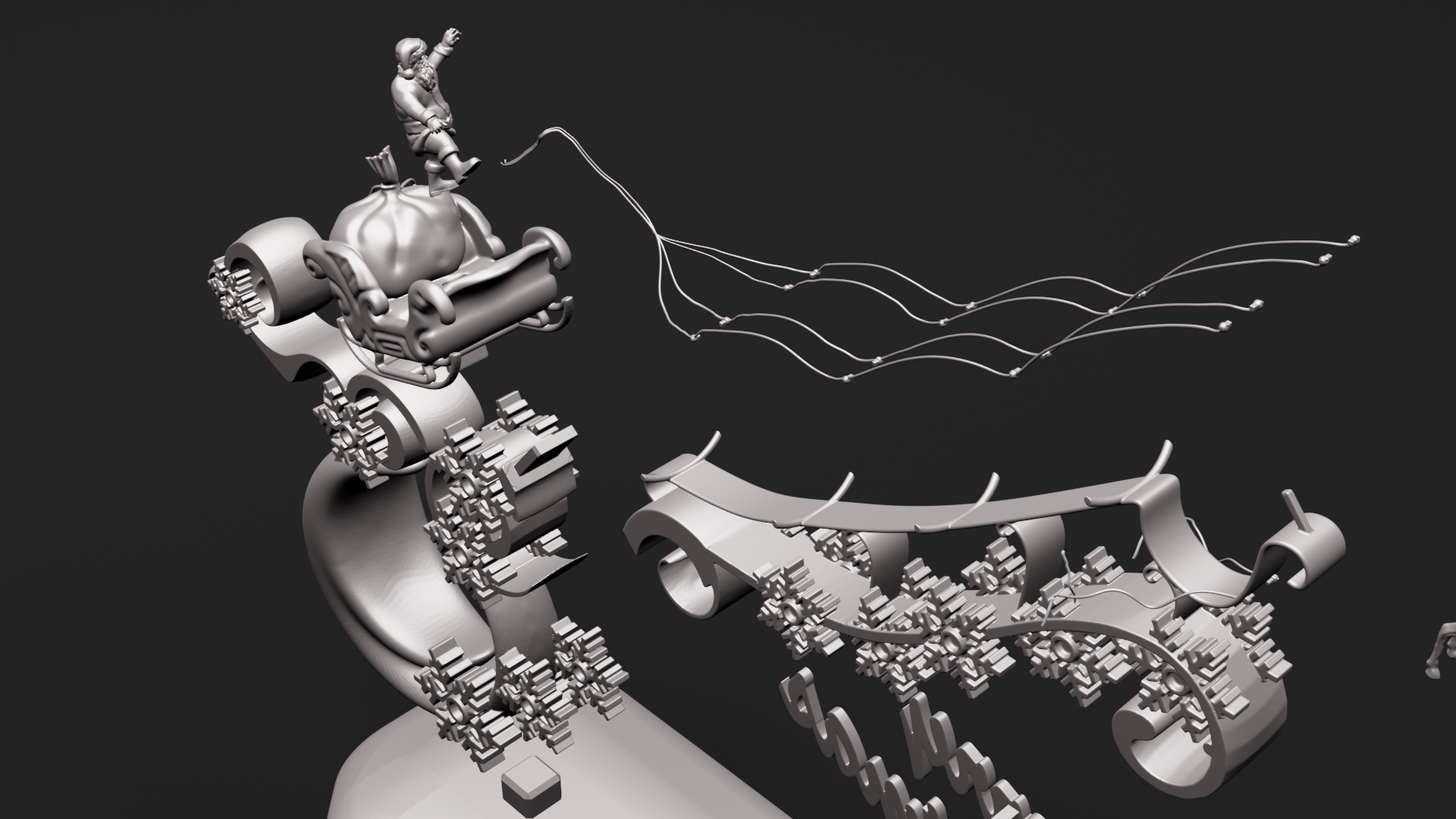 STL file santa claus and derr - 3d printing 🎅・3D printable model to ...