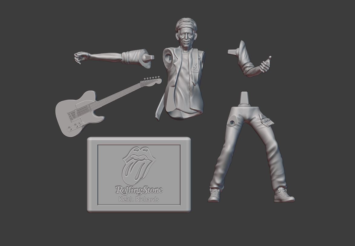STL-Datei Die Rolling Stones Keith Richards - 3D-Drucken・Modell für 3D ...