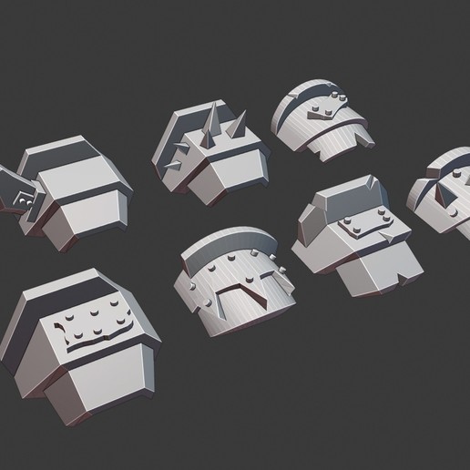 Download free STL files Ogre, Orc, Ork or Ogor shoulder armour ・ Cults