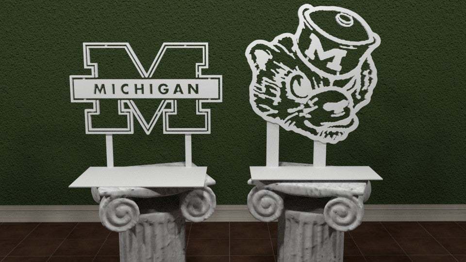 Free STL file Michigan Wolverines Logo 🆒・Model to download and 3D print ...
