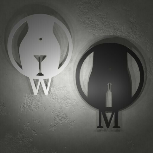 3D file Bar Restroom Signs 🚻・3D print design to download・Cults