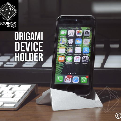 Download STL file Origami Holder/Stand for Phones and Tablets • 3D ...