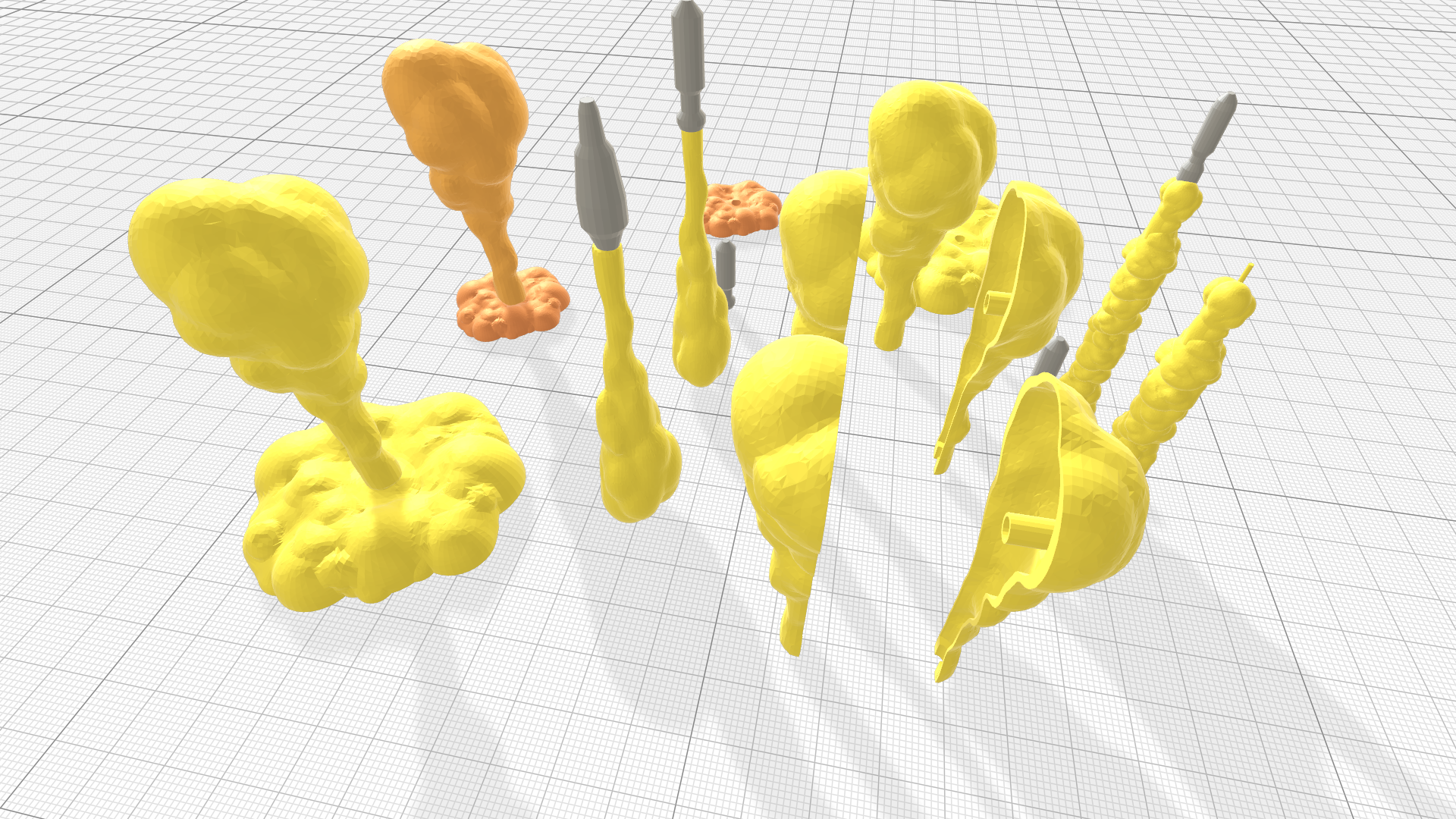 STL file -AFEF03- Action Figure explosion flame effect 03 with missile ...