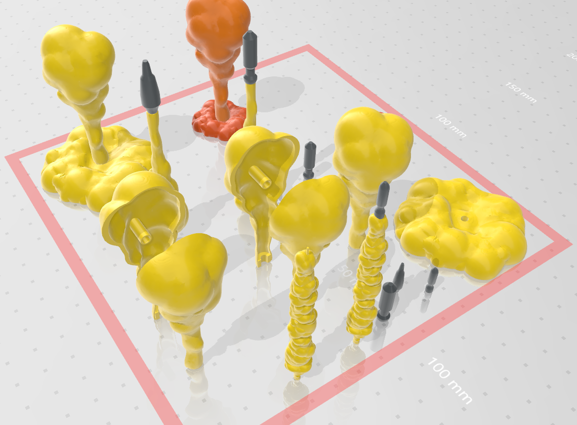 STL file -AFEF03- Action Figure explosion flame effect 03 with missile ...