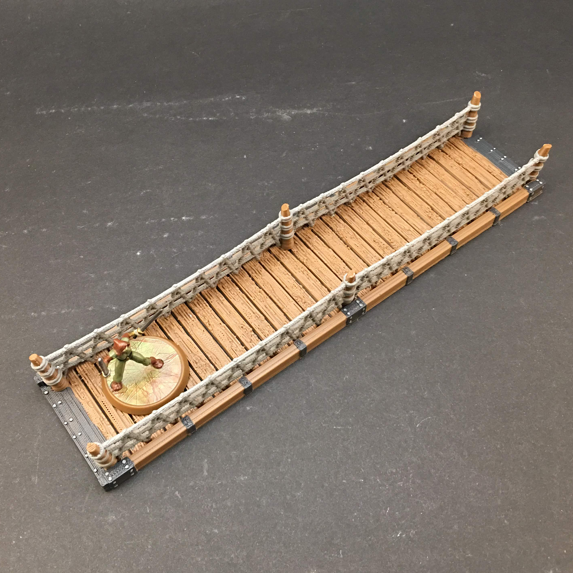Free STL file Wood Bridge with rope railings for 28mm miniatures gaming ...