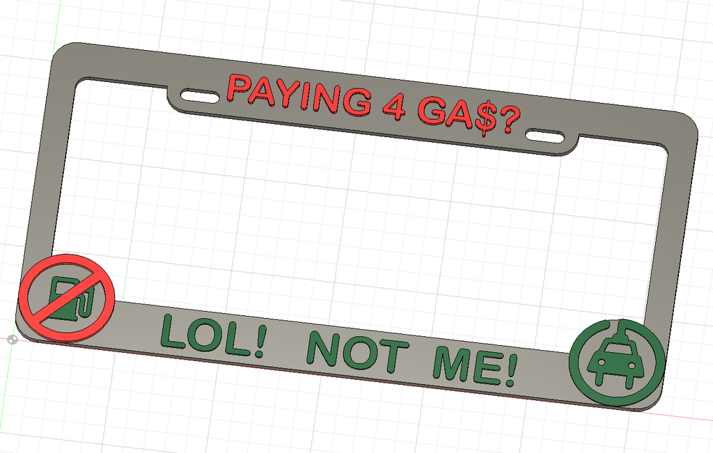 Free STL file License Plate frame – LOL Gas・3D print object to download ...