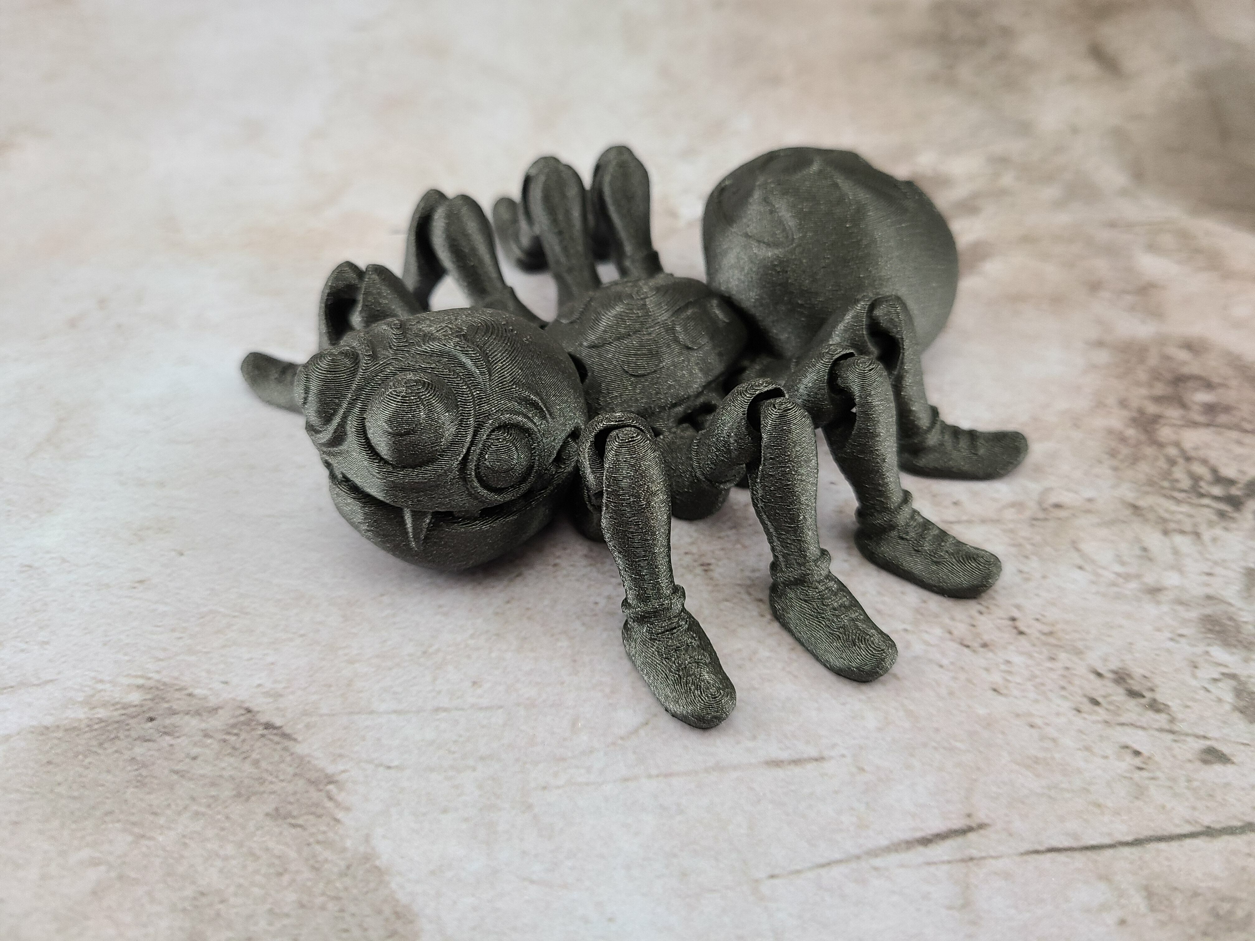 3D printed Cute Flexi Print-in-Place Spider • made with Creality CR20 ...
