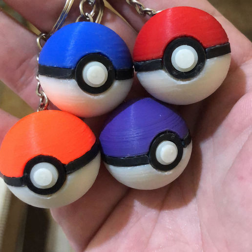 Download free STL file Pokeball Keychain Multicolor • Model to 3D print ...
