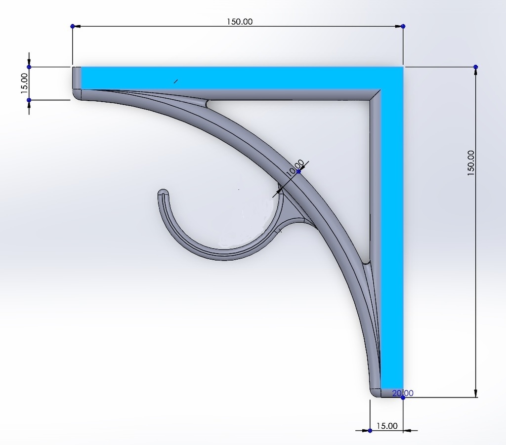 Free STL file shelf bracket with hook・Model to download and 3D print・Cults