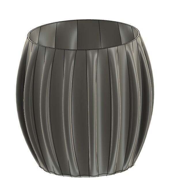 Free STL file Larger Rib Round Vase / Pot・3D printer model to download ...