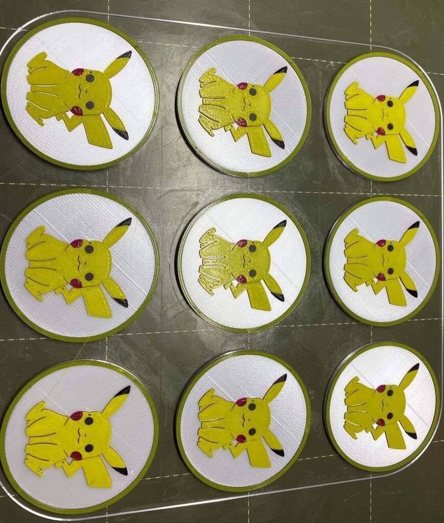 Free STL file Colored Pikachu token (single hotend, filament switch)・3D printing model to ...