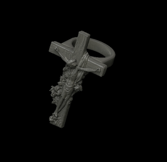 OBJ file JESUS RING・3D printable model to download・Cults