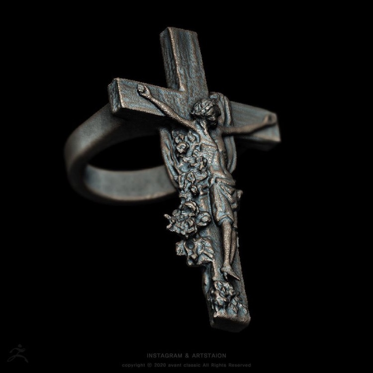 OBJ file JESUS RING・3D printable model to download・Cults