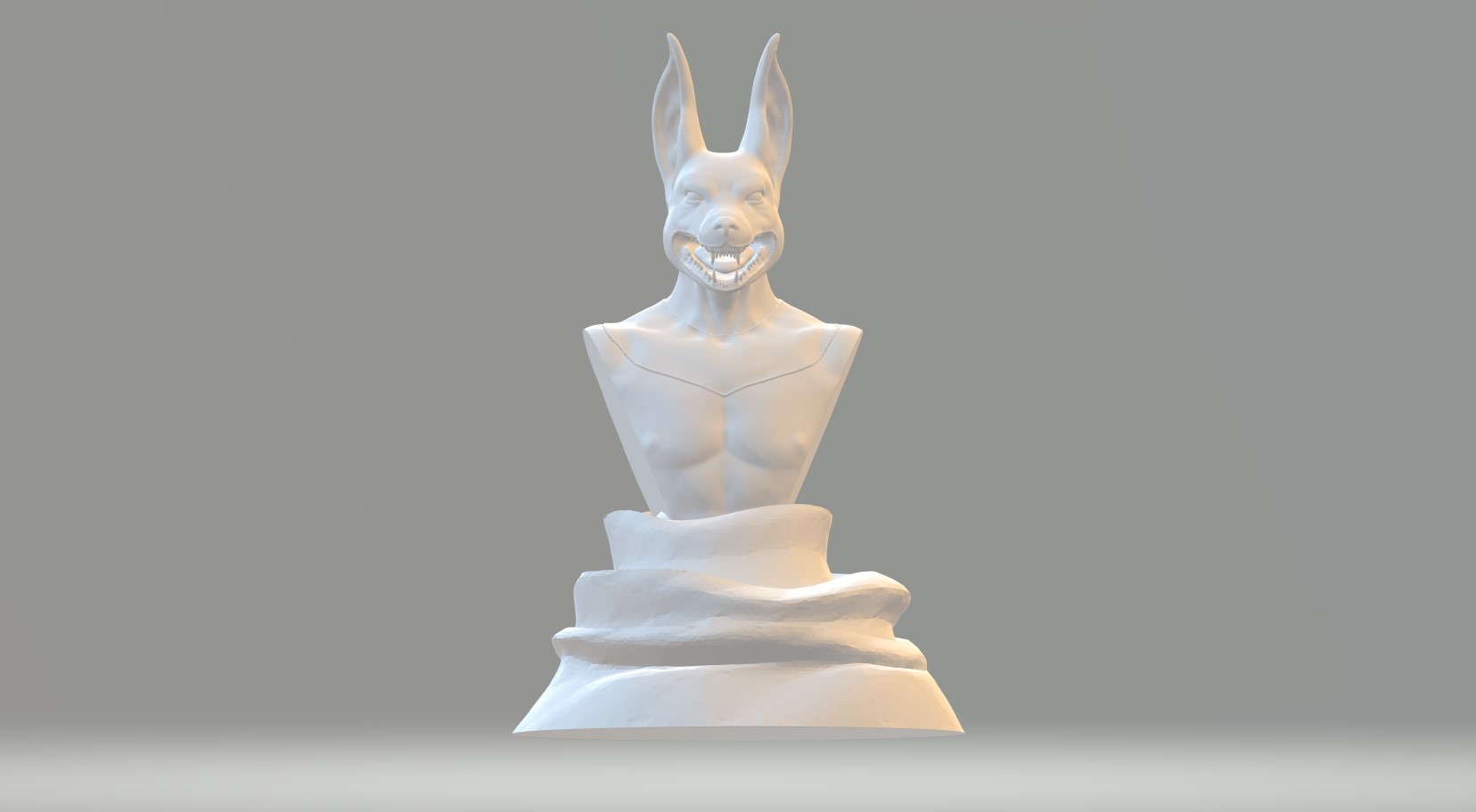 STL file Egyptian God : Anubis Bust Statue With Base and Without Tribal ...