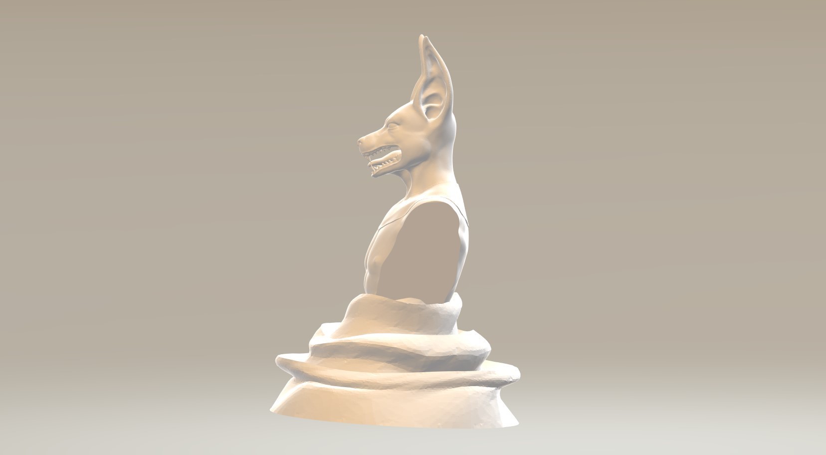 Download STL file Anubis Egyptian God Bust Statue With Base and Without ...