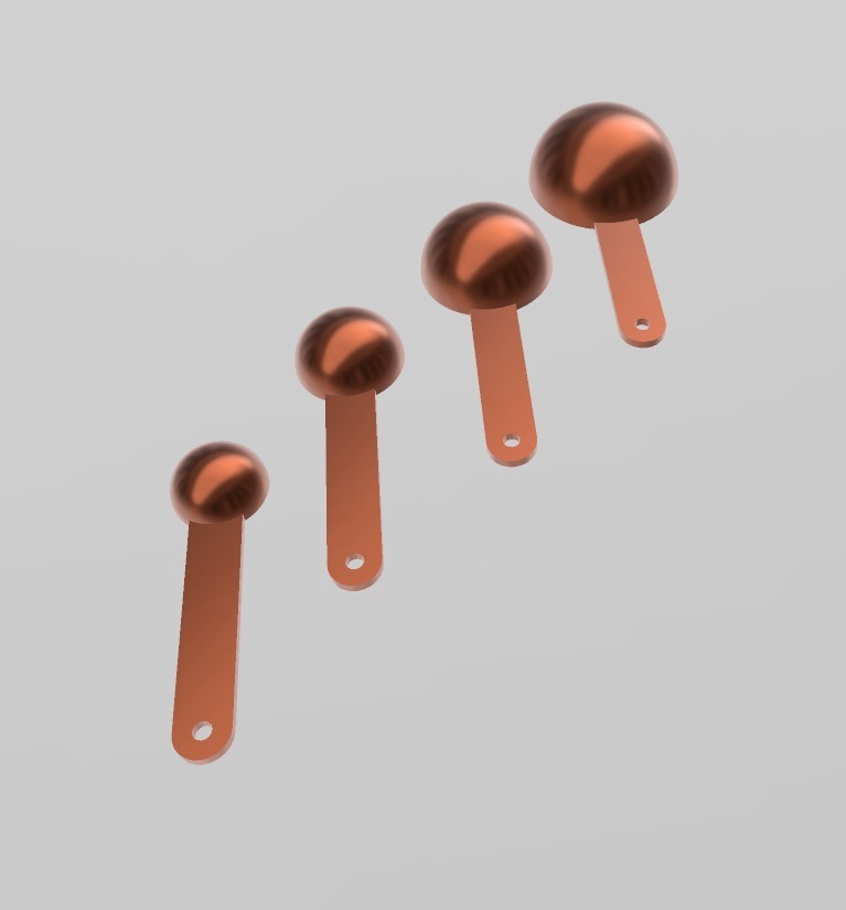 Free STL file Measuring Spoons Kitchen use 1 ounce 0.5 0.2 0.1・Design ...
