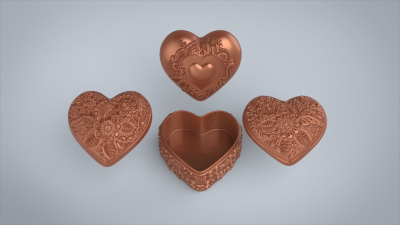 STL file Valentine's day gift box : Heart Box STL and OBJ・3D printing ...