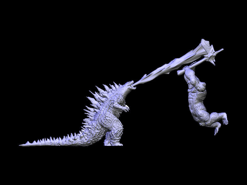 3D file KONG & GODZILLA 🪓・3D printer model to download・Cults