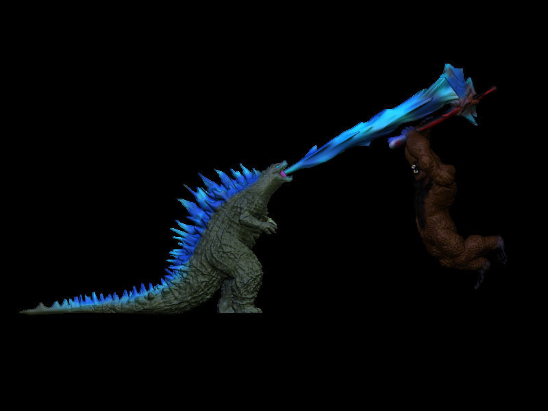 3D file KONG & GODZILLA 🪓・3D printer model to download・Cults