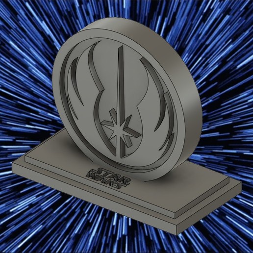 Download 3D printing templates JEDI LOGO WITH BASE ・ Cults