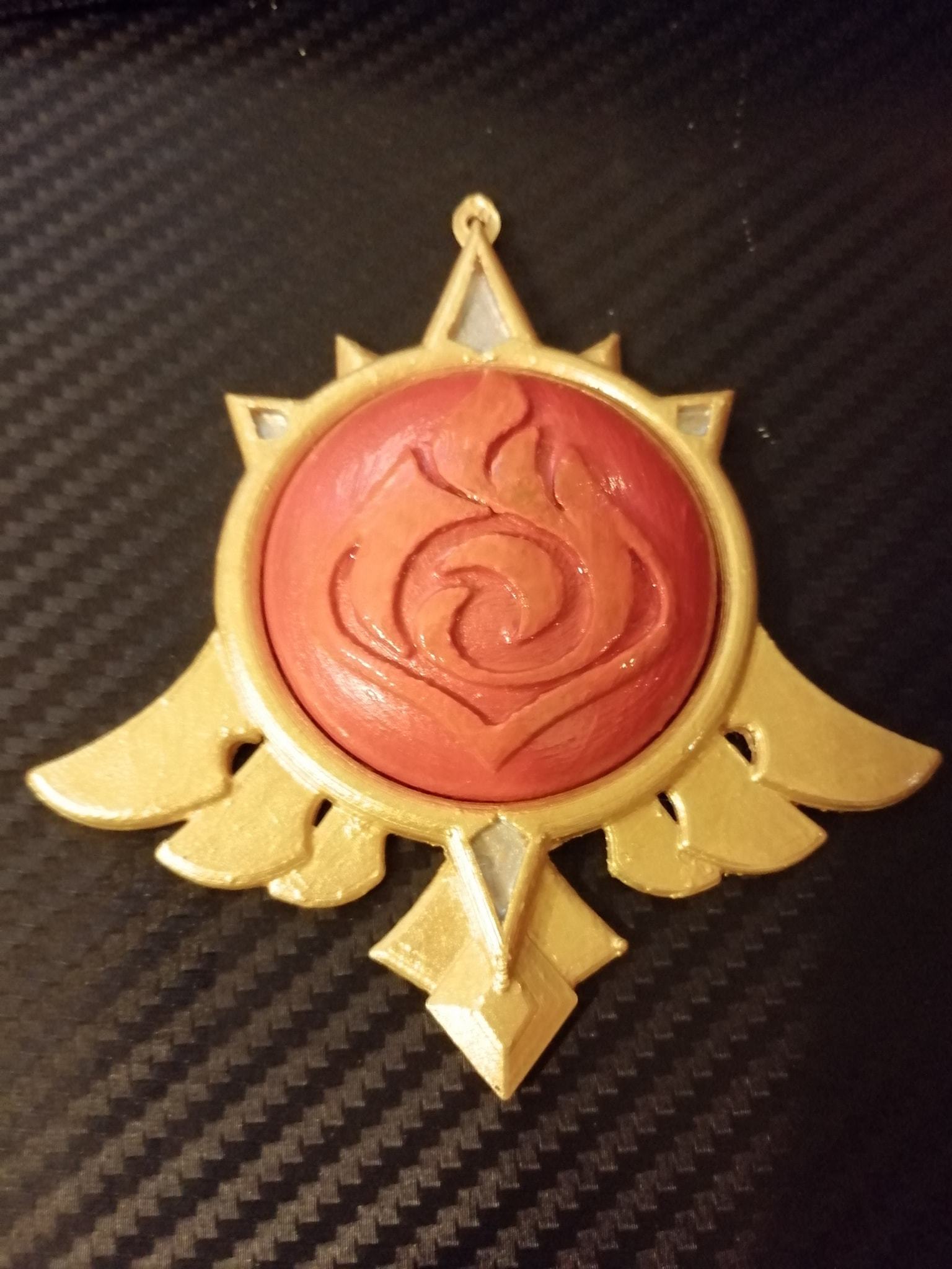 3D printable Pendant Pyro Amber - Genshin Impact • made with ender 3・Cults