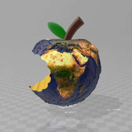Download free 3MF file earth apple - colorprintable • 3D printing ...
