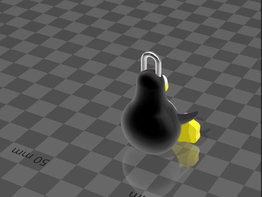 STL file linux penguin TUX pinguin for keychain・3D printer design to ...