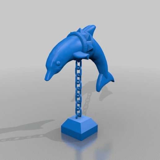 Download free STL file dolphin in chains for aquarium • Object to 3D ...