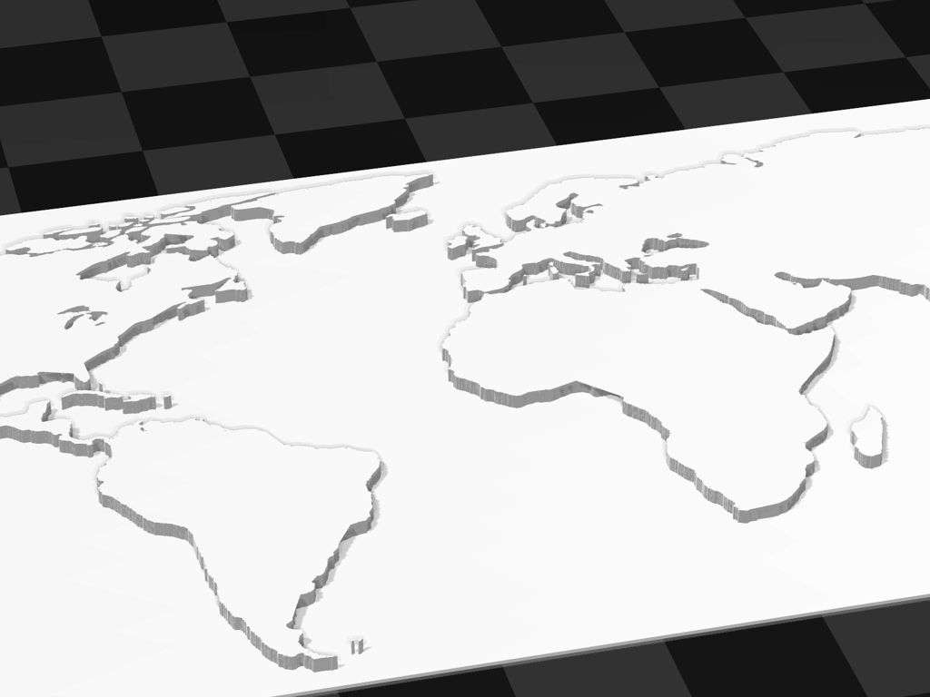 STL file world map - plate flat・3D print model to download・Cults