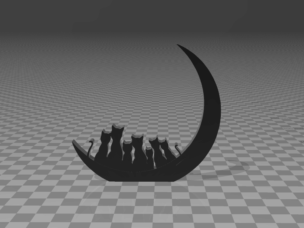 Free STL file 7 cats sitting on the moon・Model to download and 3D print ...