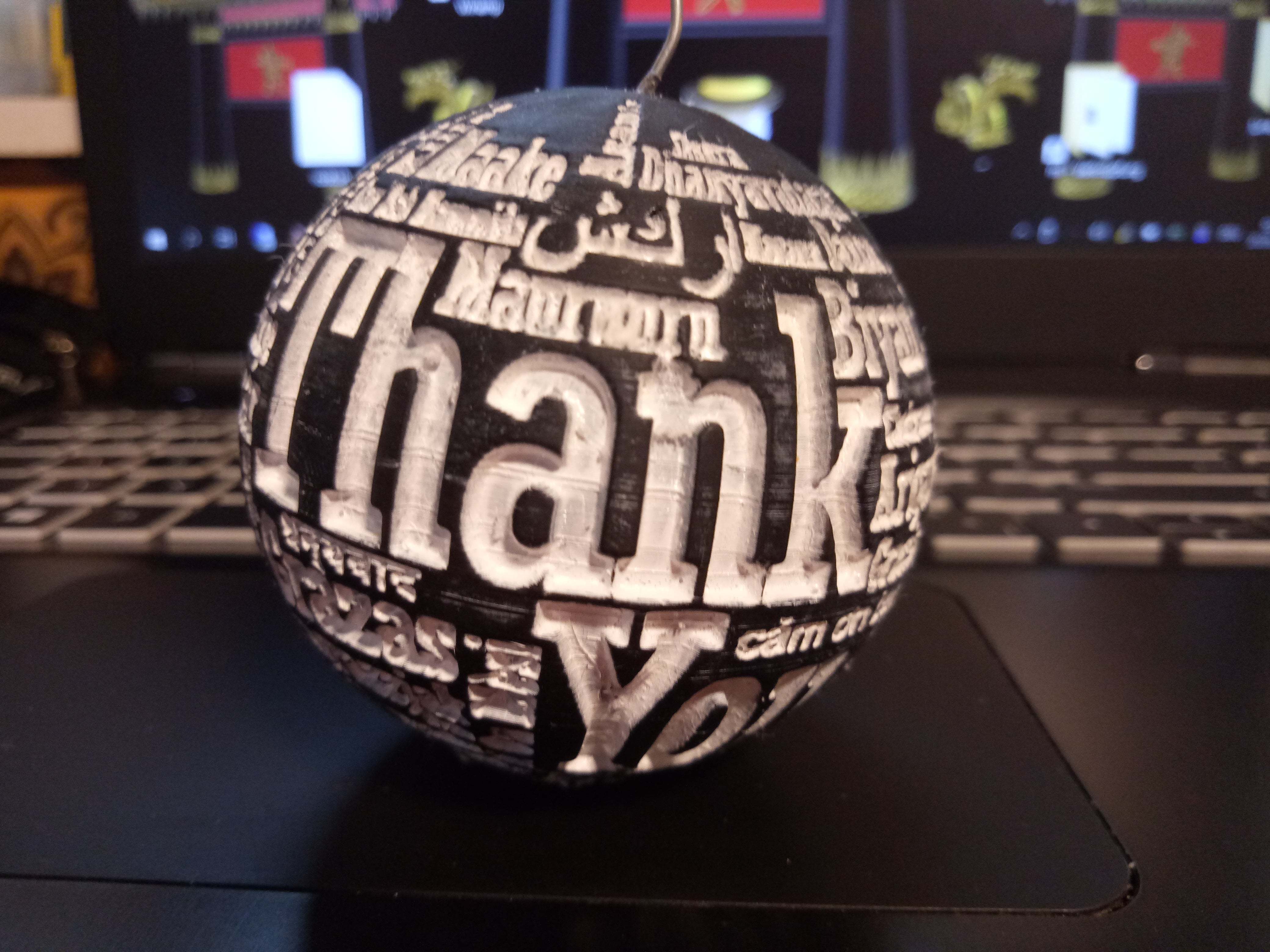 3D-печать работы thank you ball • Сделано на 3D-принтере anycubic ...