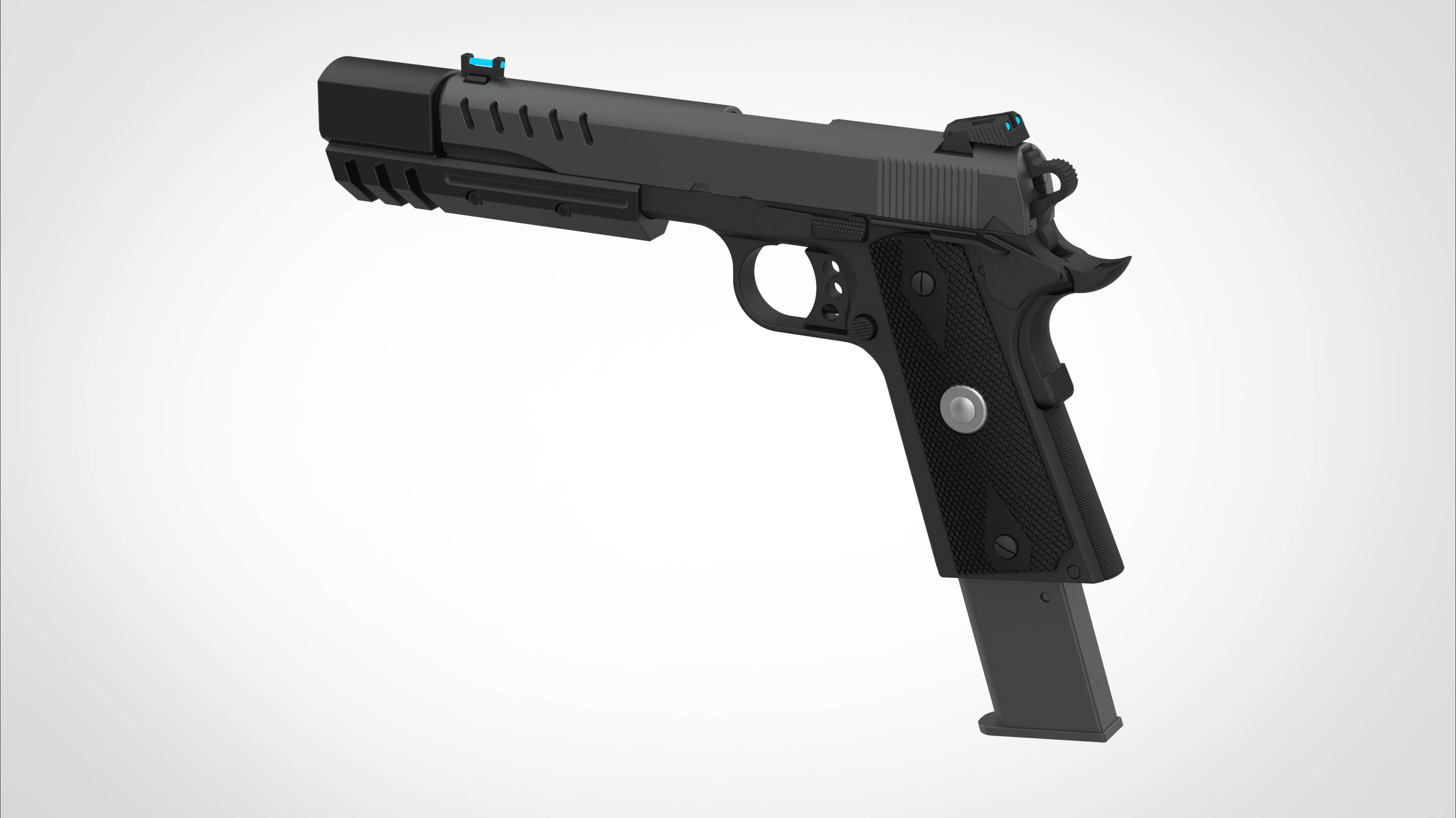 3D file Modified Remington R1 pistol from the game Rise of the Tomb ...