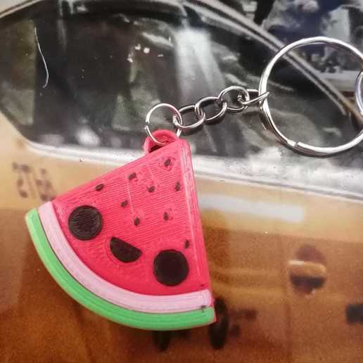 Download STL file watermelon keychain • 3D printing model ・ Cults