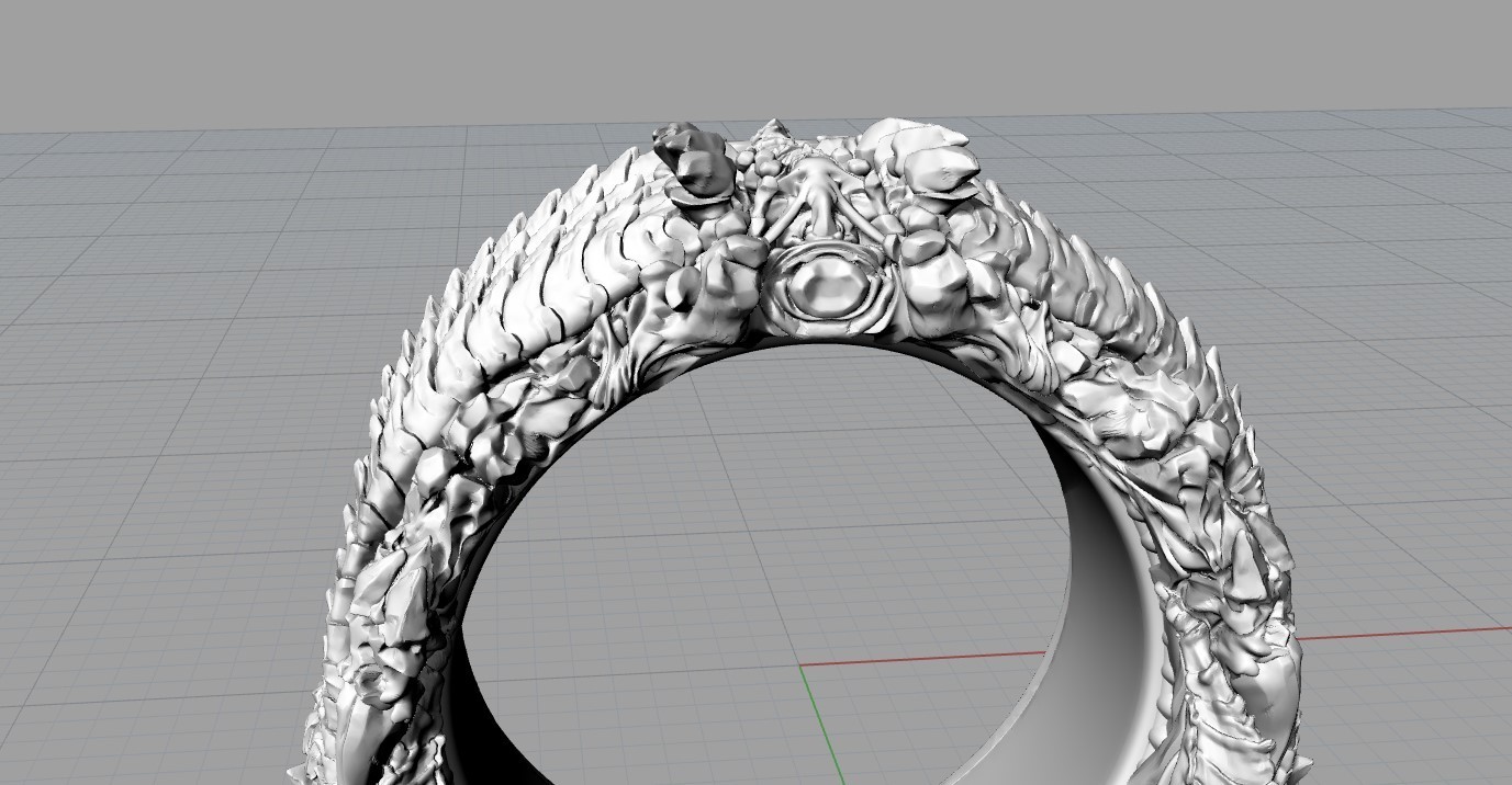 Free STL file Skull ring demon ring jewelry 3D print model 💀・3D printer ...
