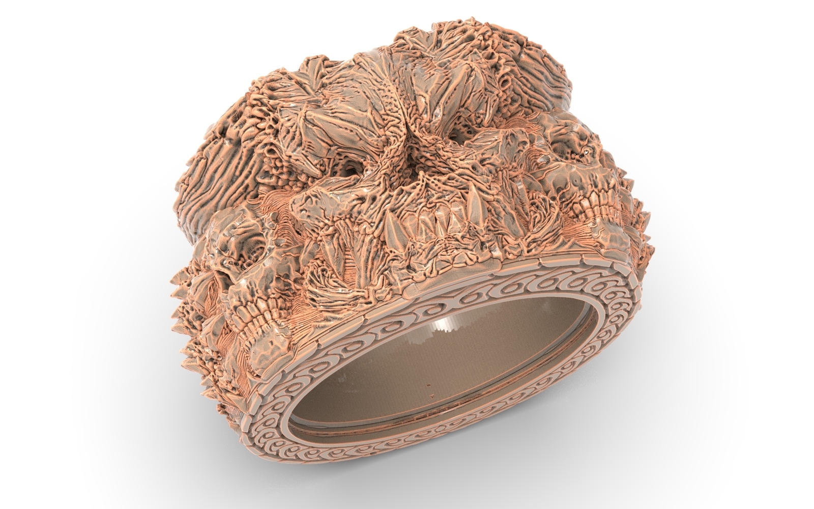 Free STL file Skull ring demon ring jewelry 3D print model・3D printer ...